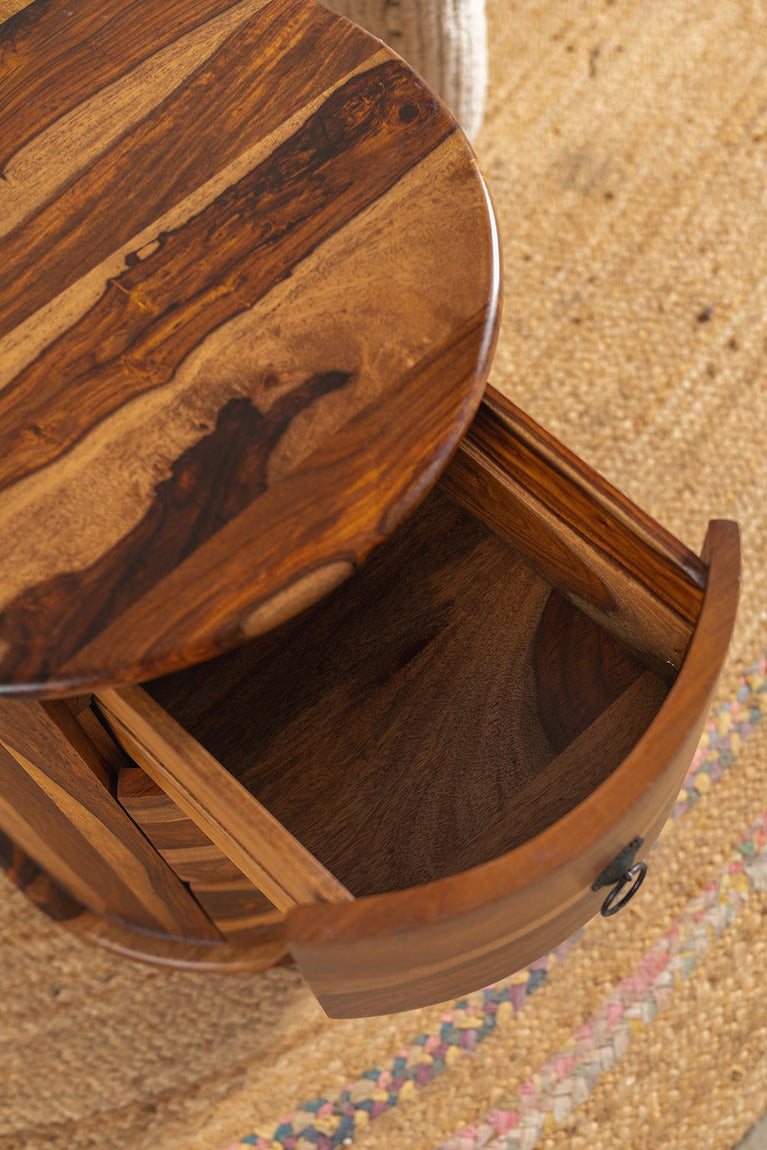 Thakat 3 Drawer Round Sheesham Column | Myakka.co.uk – MYAKKA