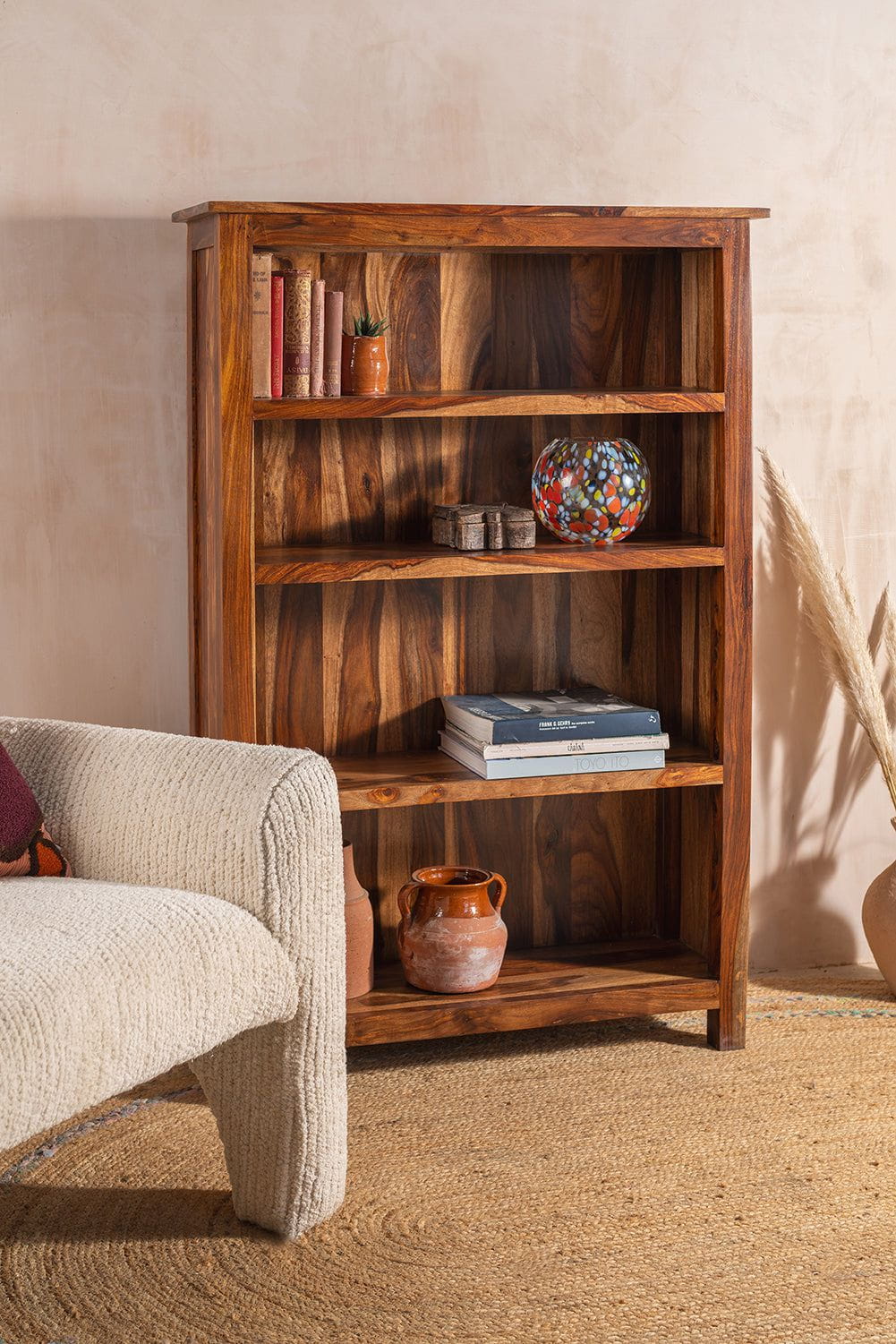 Mallani Midi Sheesham Bookcase | Myakka.co.uk – MYAKKA